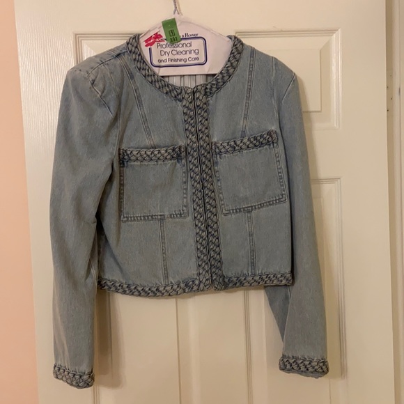 Veronica Beard | Jackets & Coats | Veronica Beard Arrowe Braid Denim ...